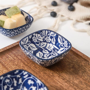Bungalow Rose Ceramic Square Dipping Bowl Set, Soy Sauce Dish 3 Inch ...