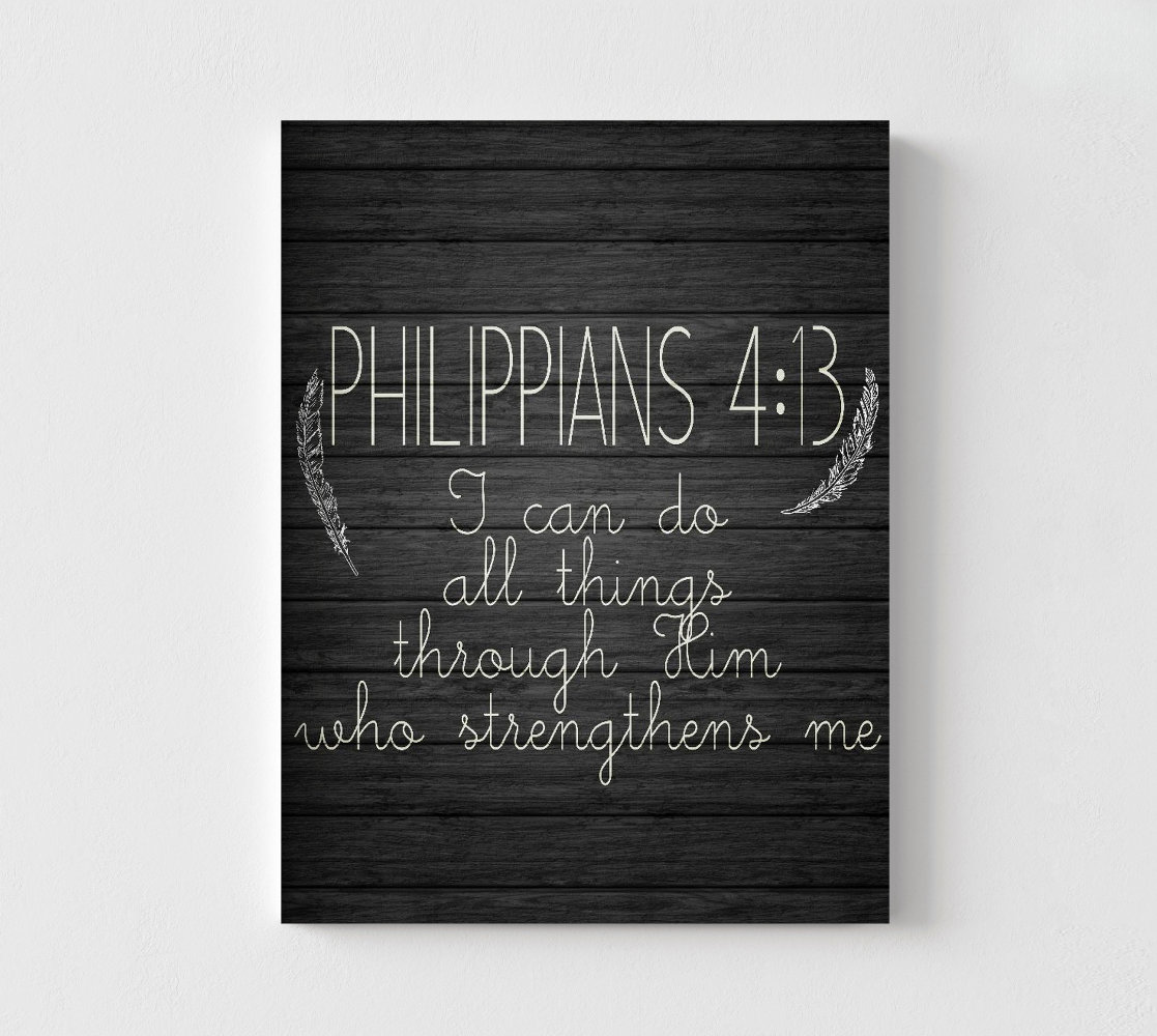WeFrameArt I Can Do All Things Print, Philippians 4:13 Verse Wall Art ...