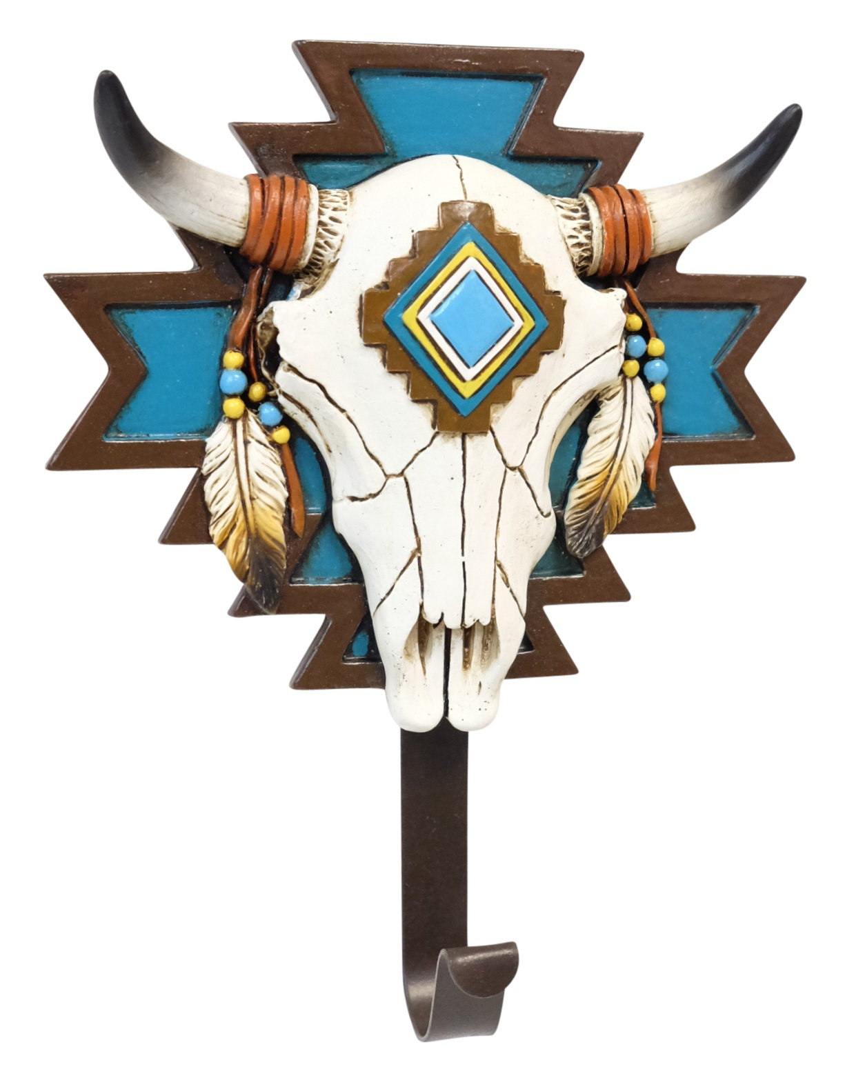 Union Rustic Antuan Southwestern Native Bull Skull Hanging Wall Hook ...