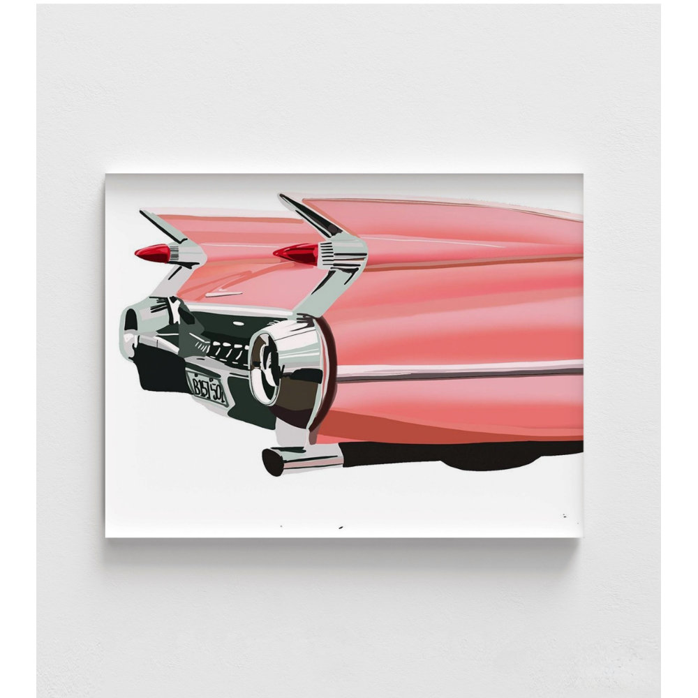 WeFrameArt Pink Ford Thunderbird Garage Decor, Classic Car Artprint ...