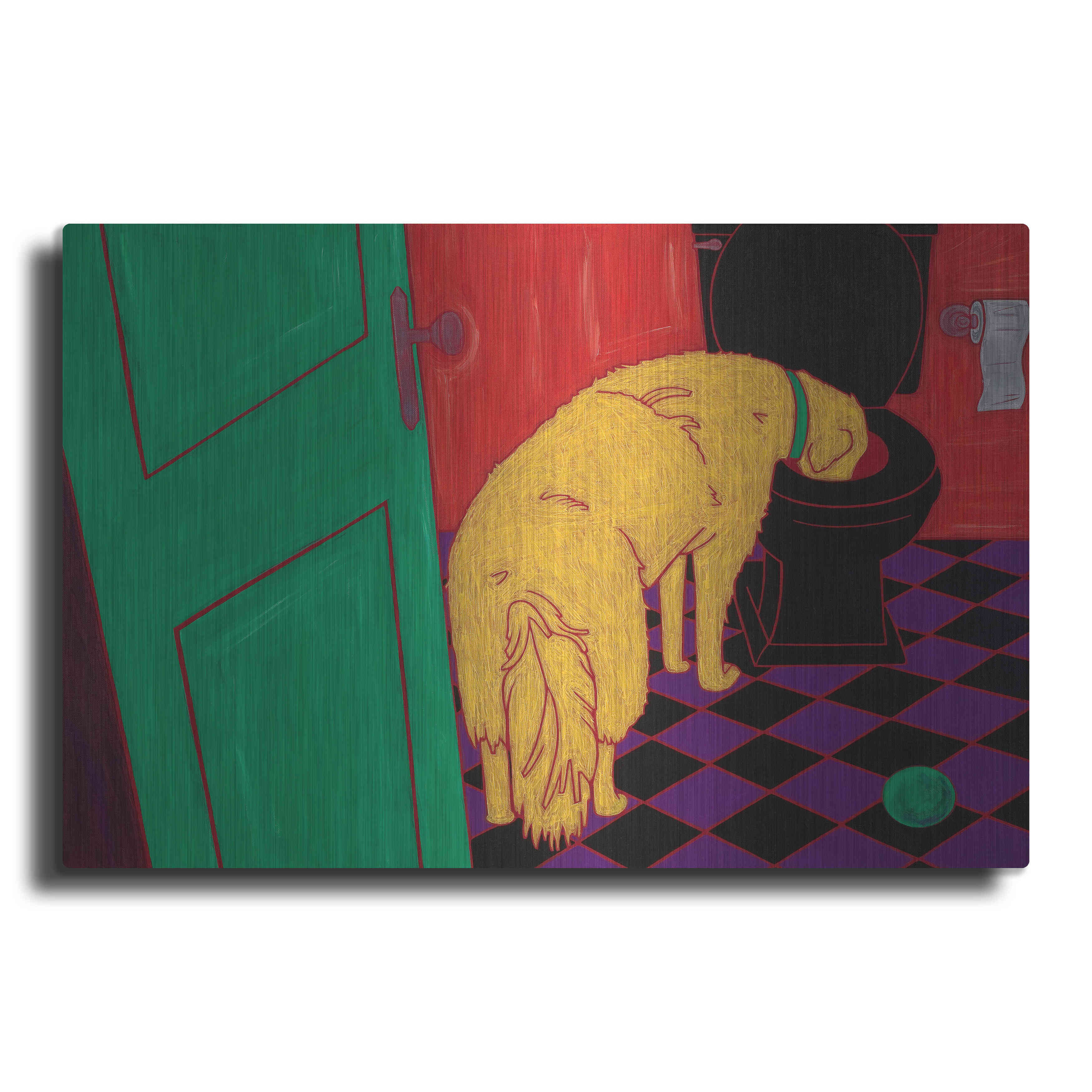 Red Barrel Studio Luxe Metal Art 'Drinking Problem' by Angela Bond M ...