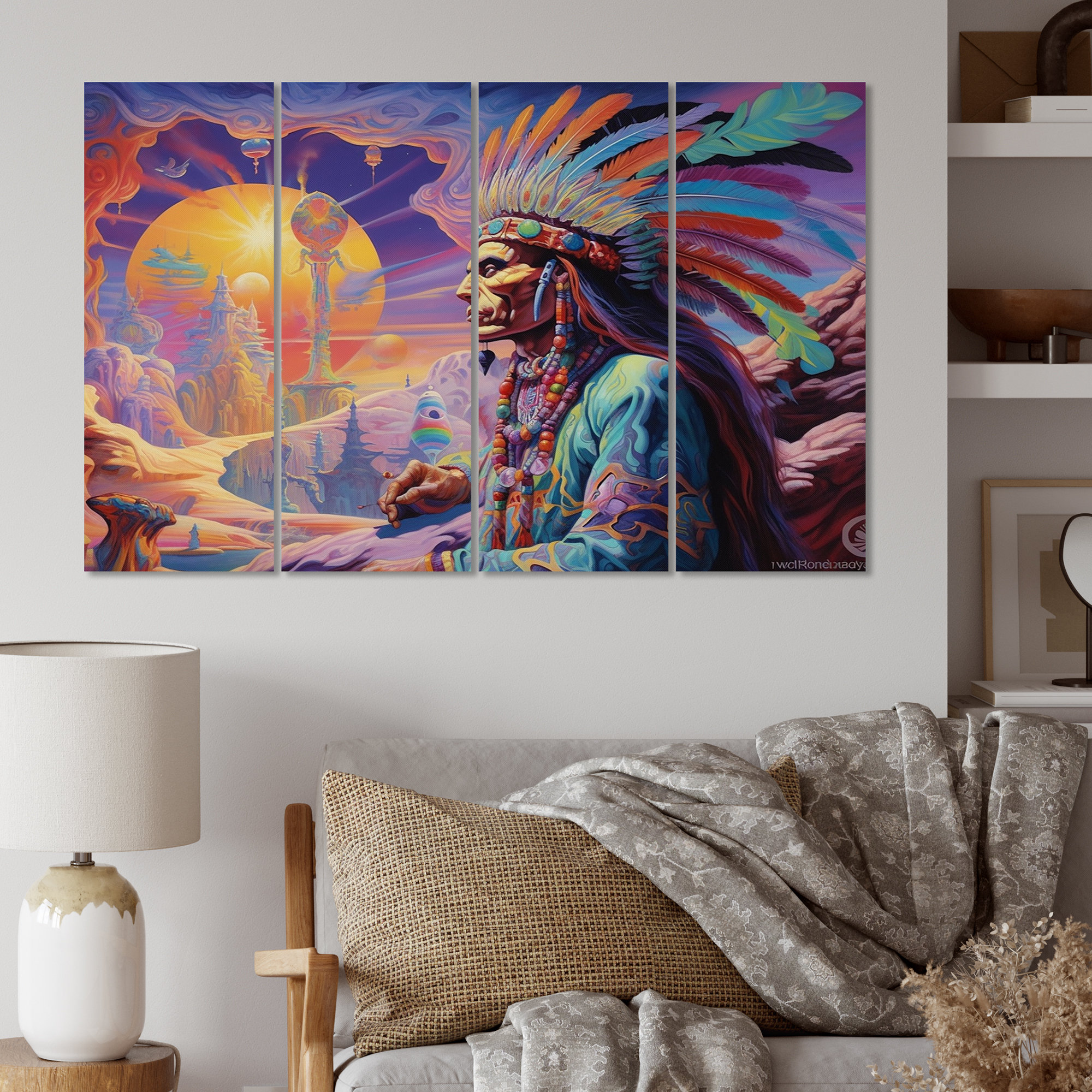 Design Art Native Shaman Ancient Wisdom - Folk Religion Wall Decor - 4 ...