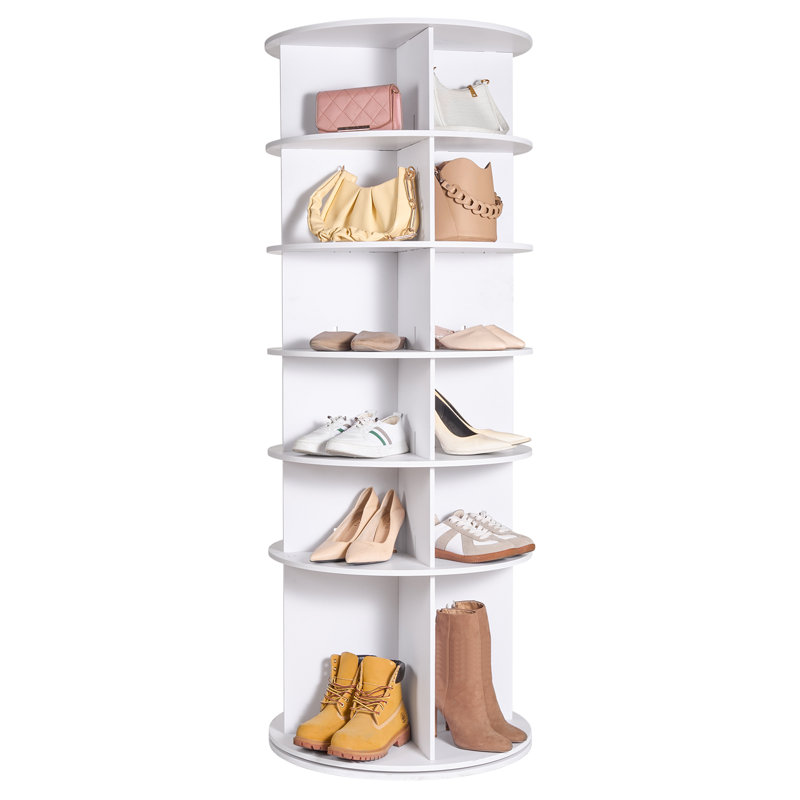 Latitude Run® Stellweilan 6-Tier Rotating Shoe Rack Tower 360° Spinning ...