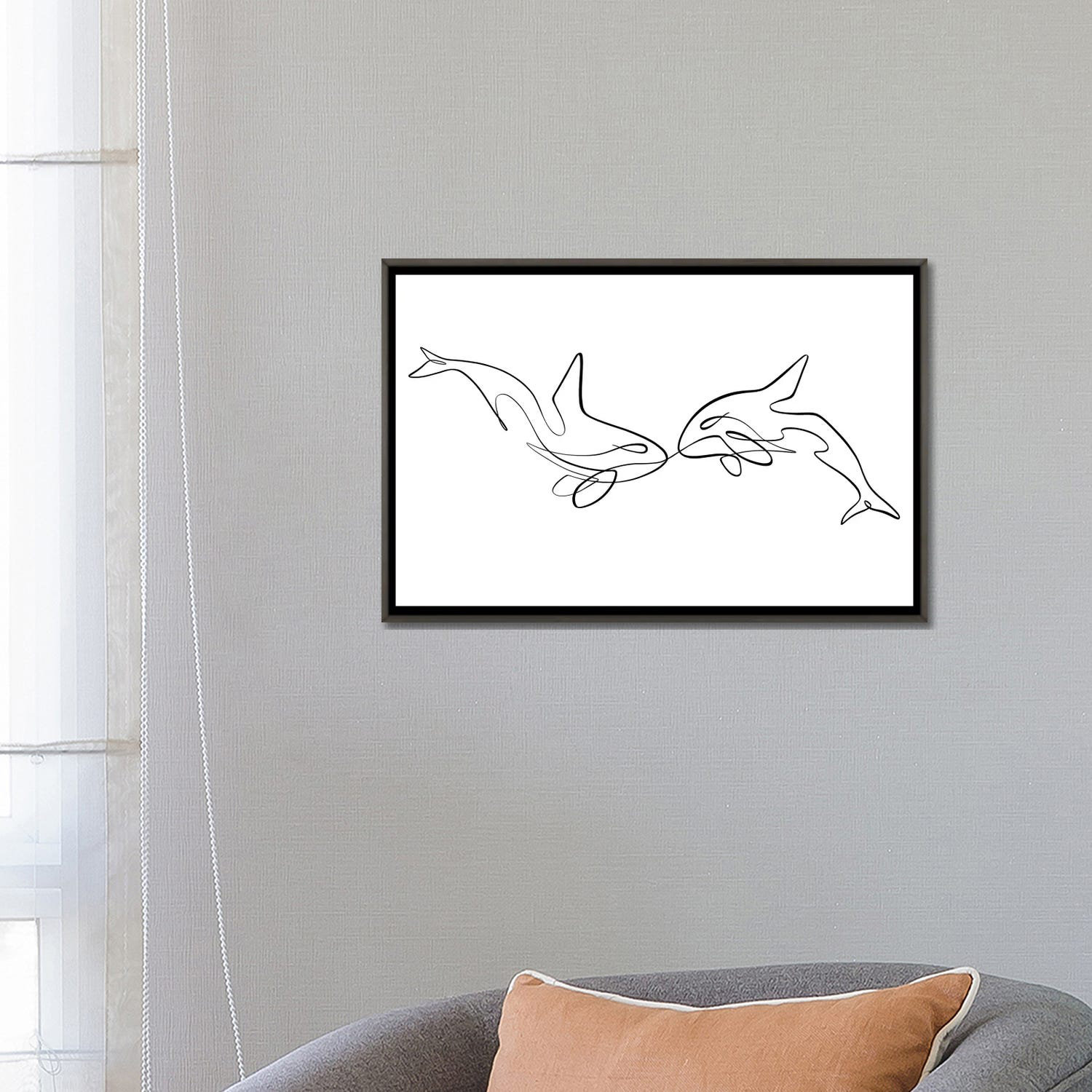 East Urban Home Orca Whales by Dane Khy - Drawing Print Print | Wayfair