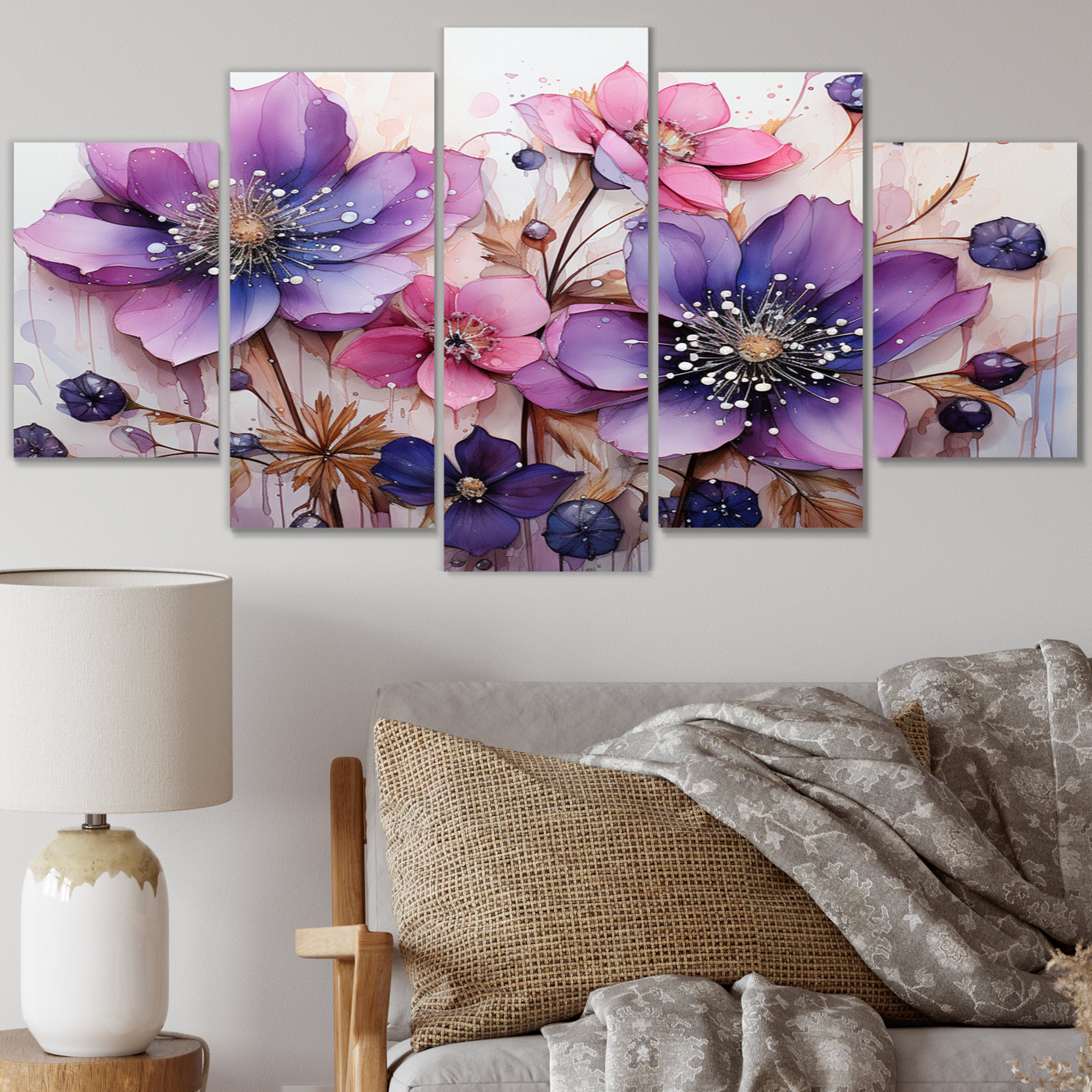 Winston Porter Purple Pink Fauvism Abstract Botanical Rhapsody ...