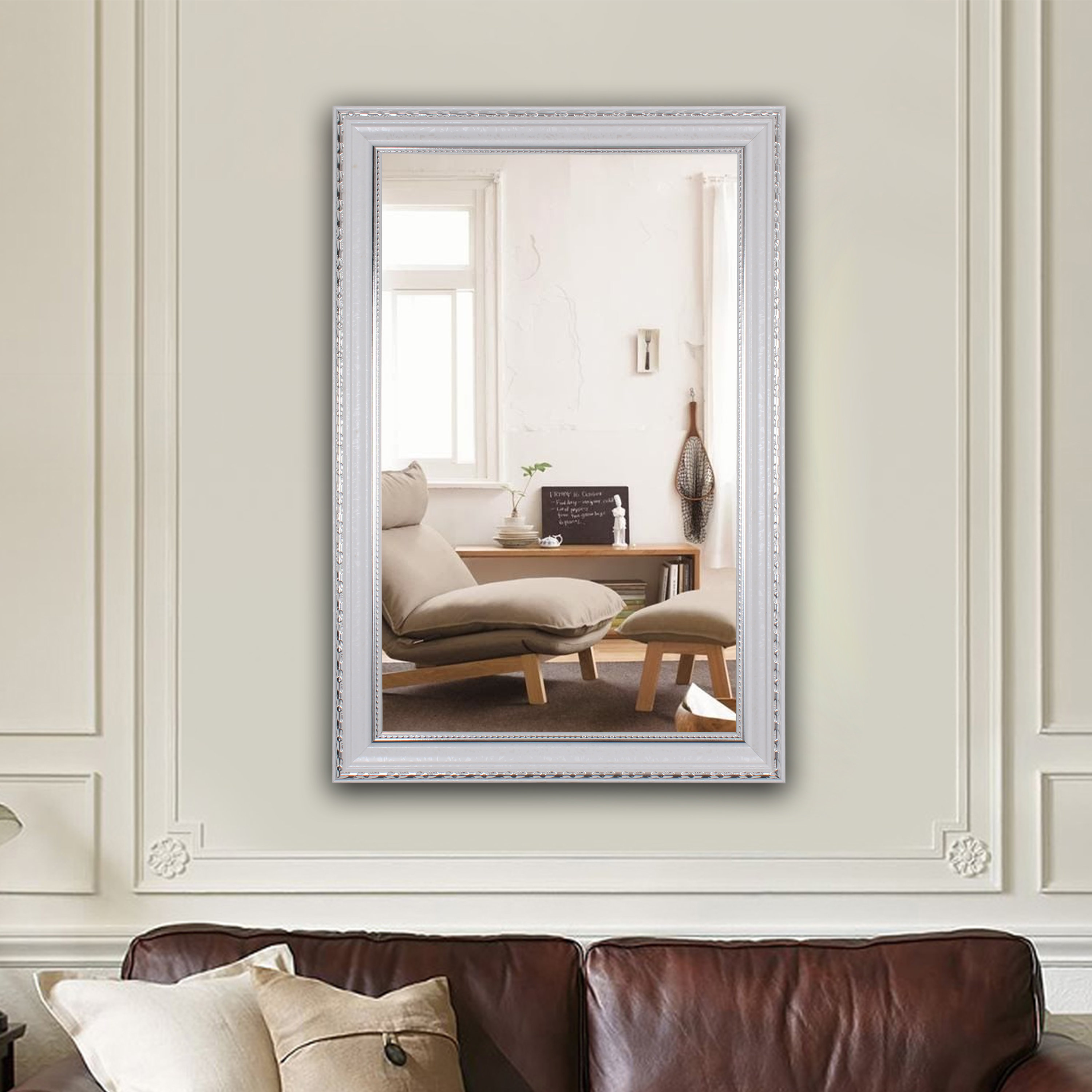 Rosdorf Park Abubakarr Reflection Contemporary White Finish Rectangle ...