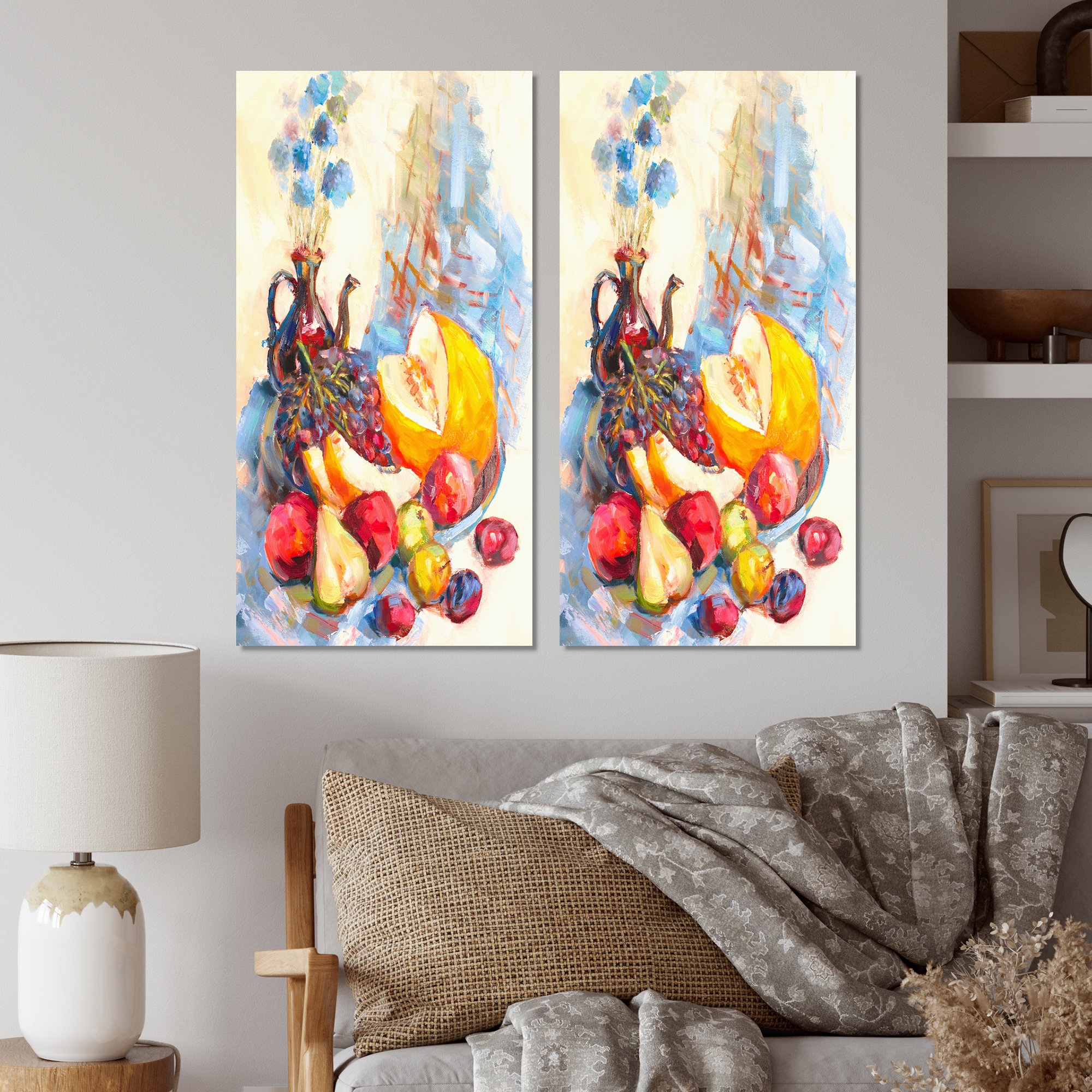 Latitude Run® Flowers and Fruits Impressionism VI - 2 Piece Painting ...