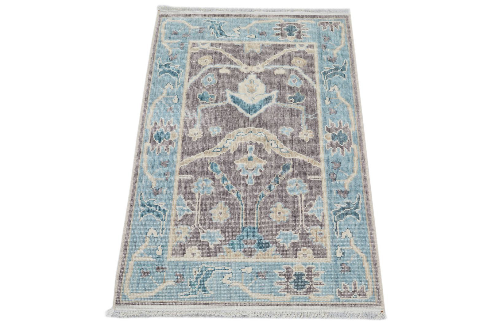 Home and Rugs 3x3 Purple and Blue Turkish Traditional Rug | Wayfair