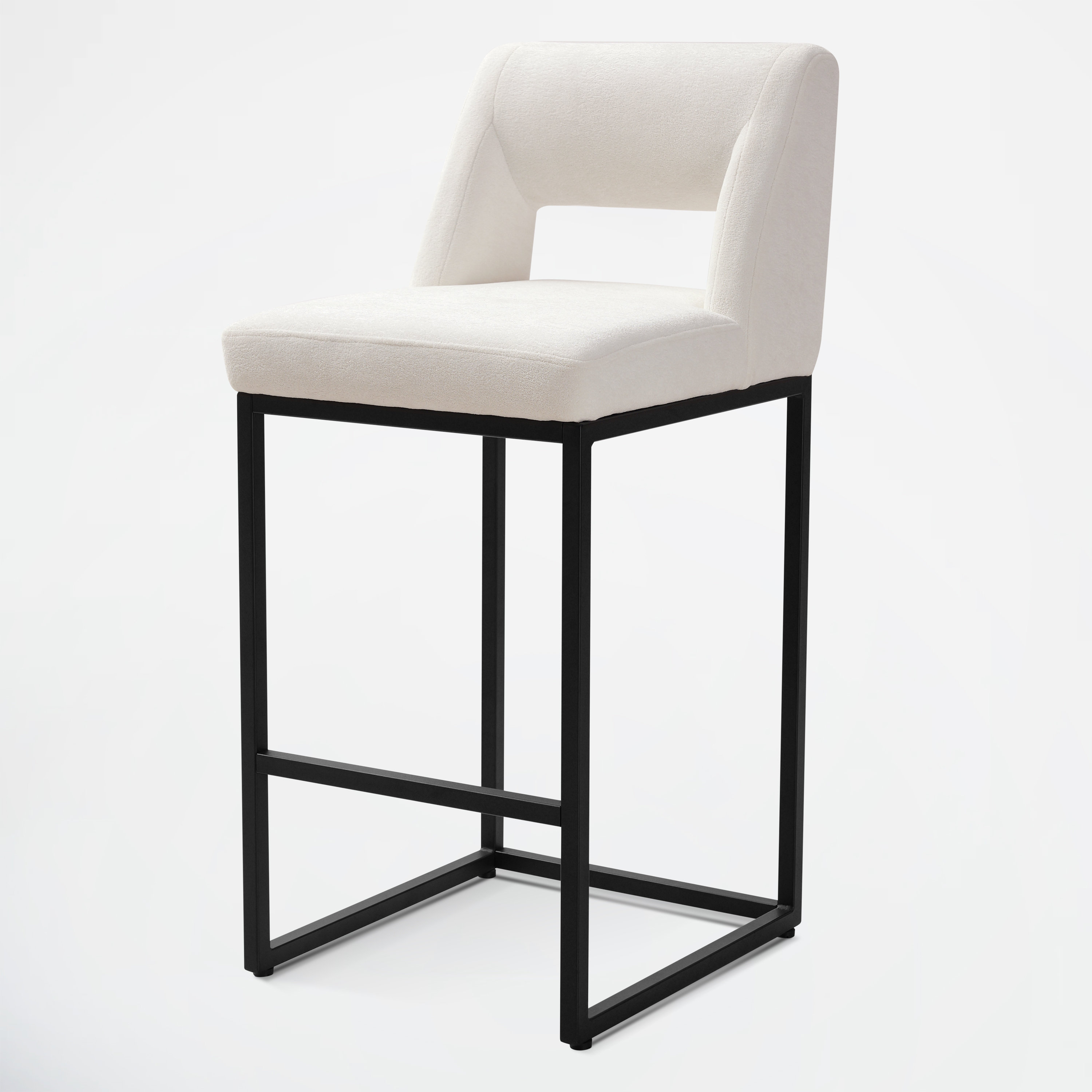 Latitude Run® 26" Upholstered Counter Barstool With Low Back And Metal ...