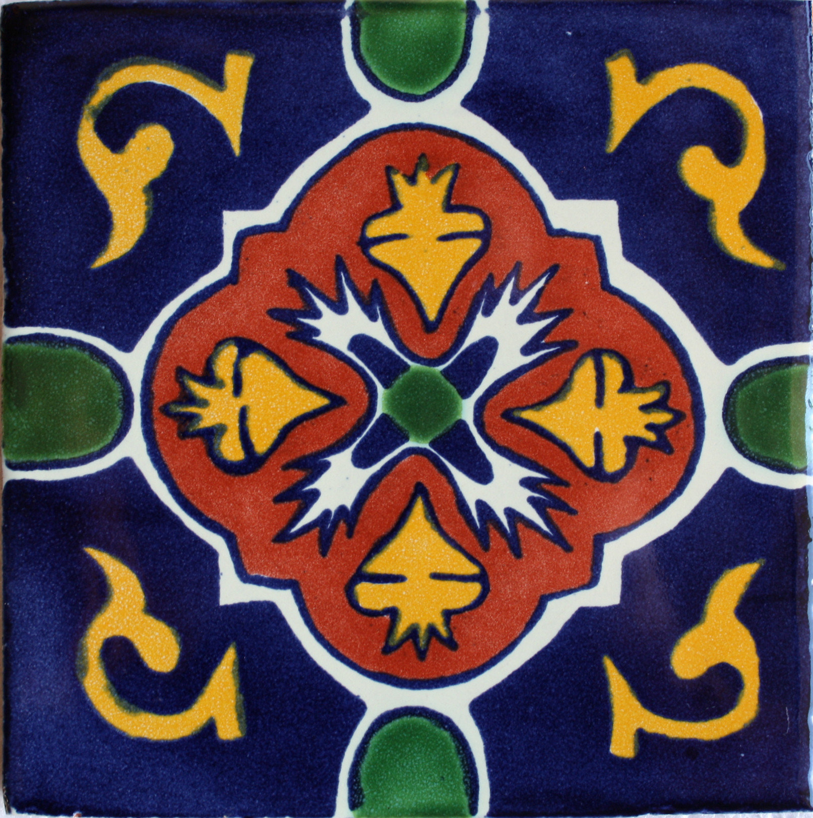 Fine Crafts Imports 6" x 6" 4pcs TalaMex Blue Granada Talavera Mexican ...