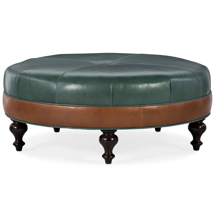 Bradington-Young Round Leather Ottoman | Perigold