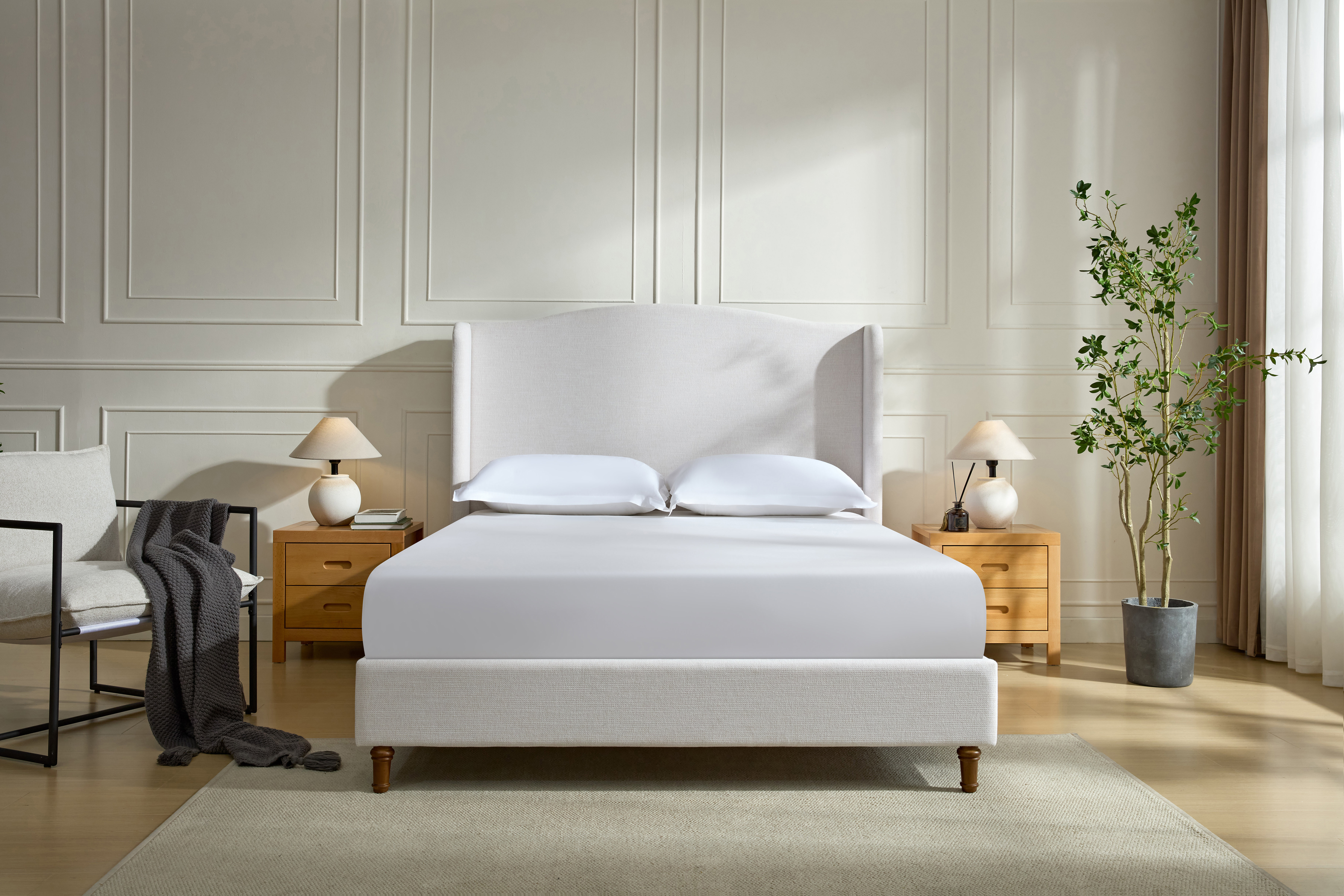 Red Barrel Studio® Hannah Upholstered Wingback Bed Size King / Tall 54 ...