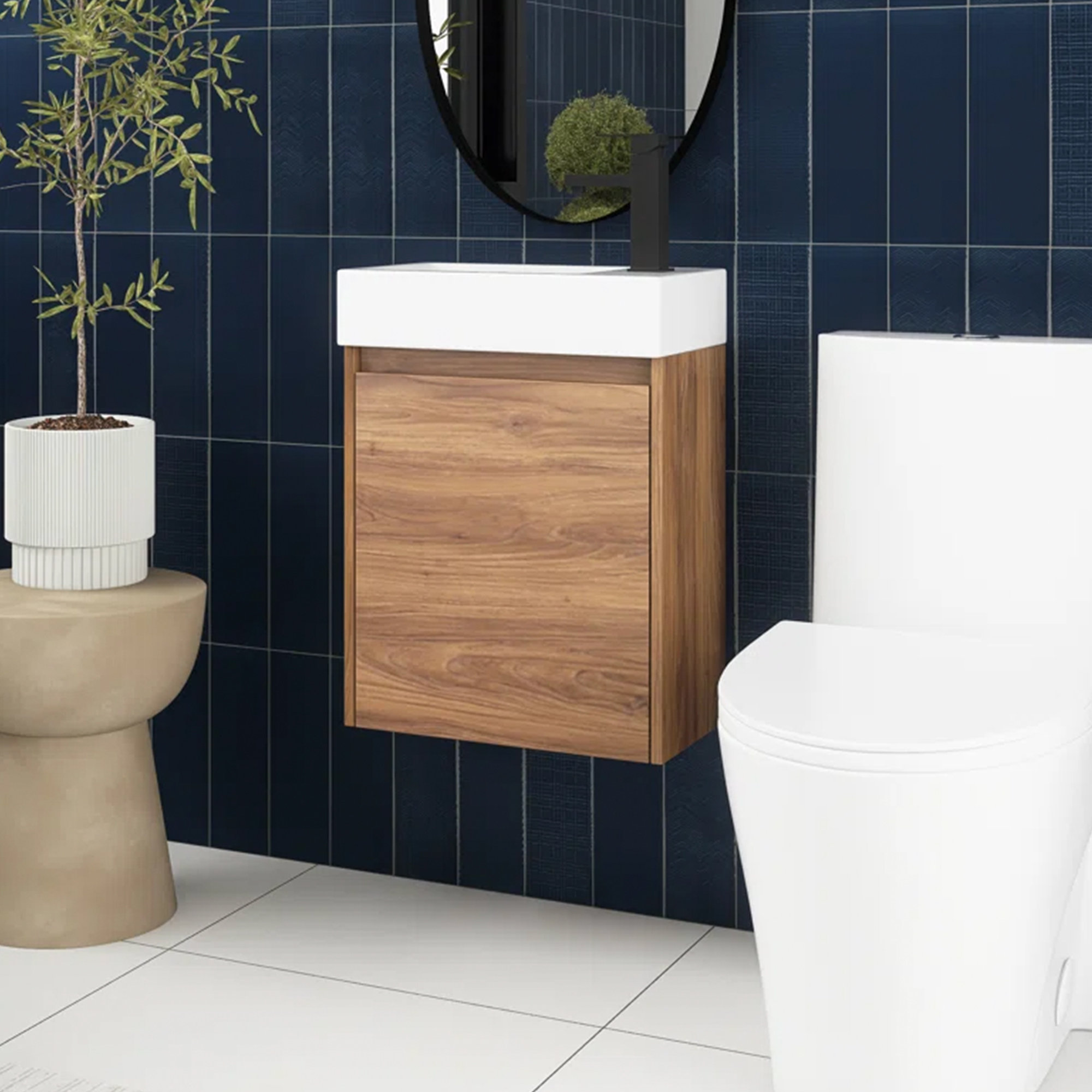 Ebern Designs 18" Wall-Mounted Single Bathroom Vanity Set | Wayfair