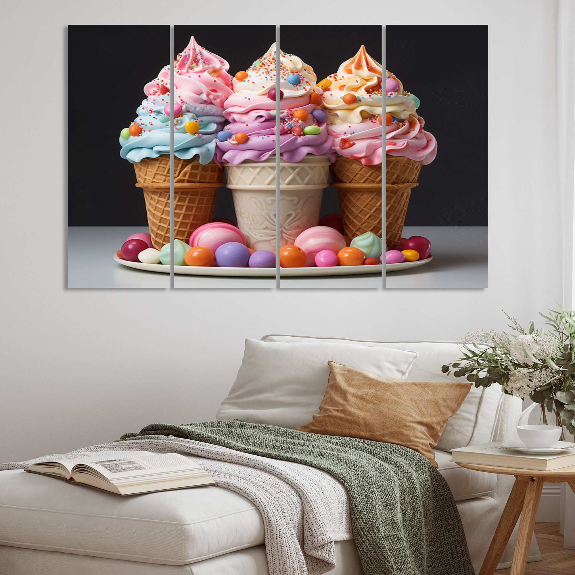 DesignArt Food Ice Cream Pointillism V " Food Ice Cream Pointillism V ...