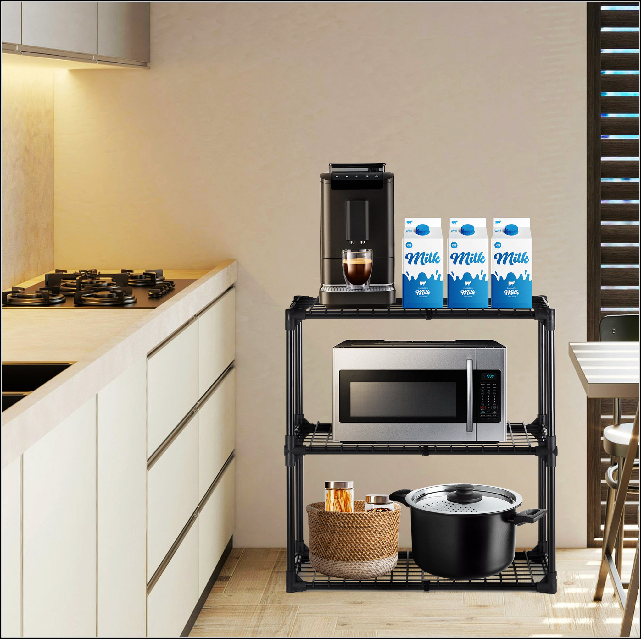 Rebrilliant Versatile 3-Shelf Wire Rack for Various Storage Needs ...