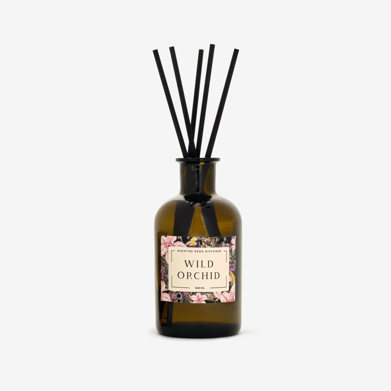 Symple Stuff Wild Orchid Candle - Diffuser Set, Amber | Wayfair.co.uk