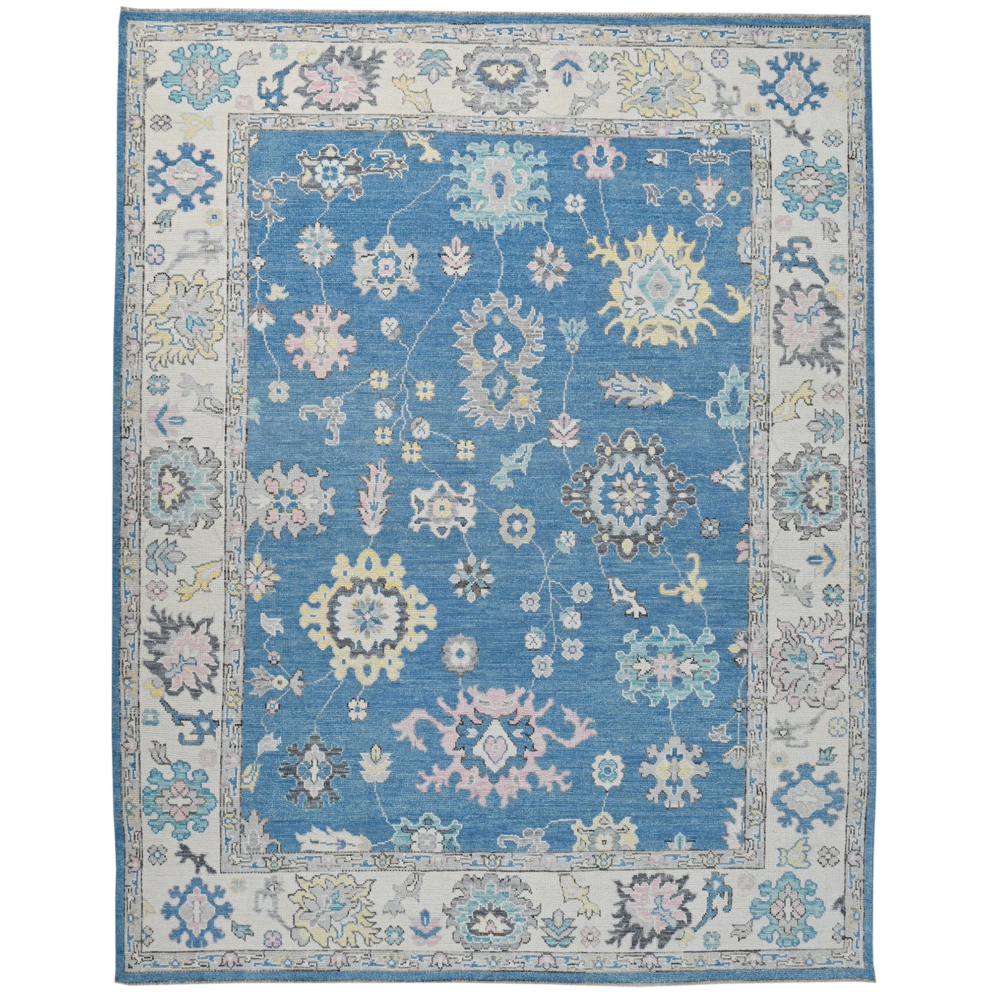 Bokara Rug Co., Inc. Hand-Knotted High-Quality Blue and Ivory Area Rug ...