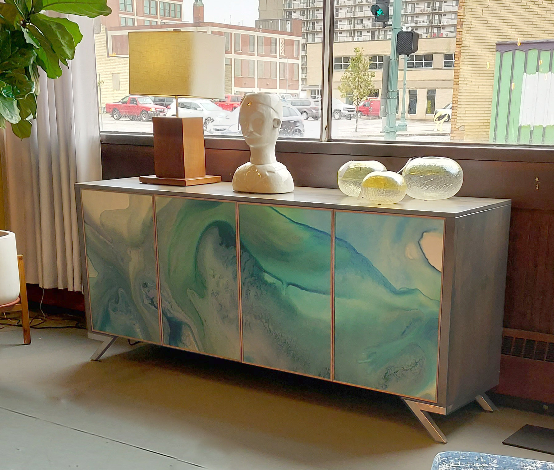 John Strauss Furniture Design, Ltd. Lake Shore 84" Wide Maple Wood ...