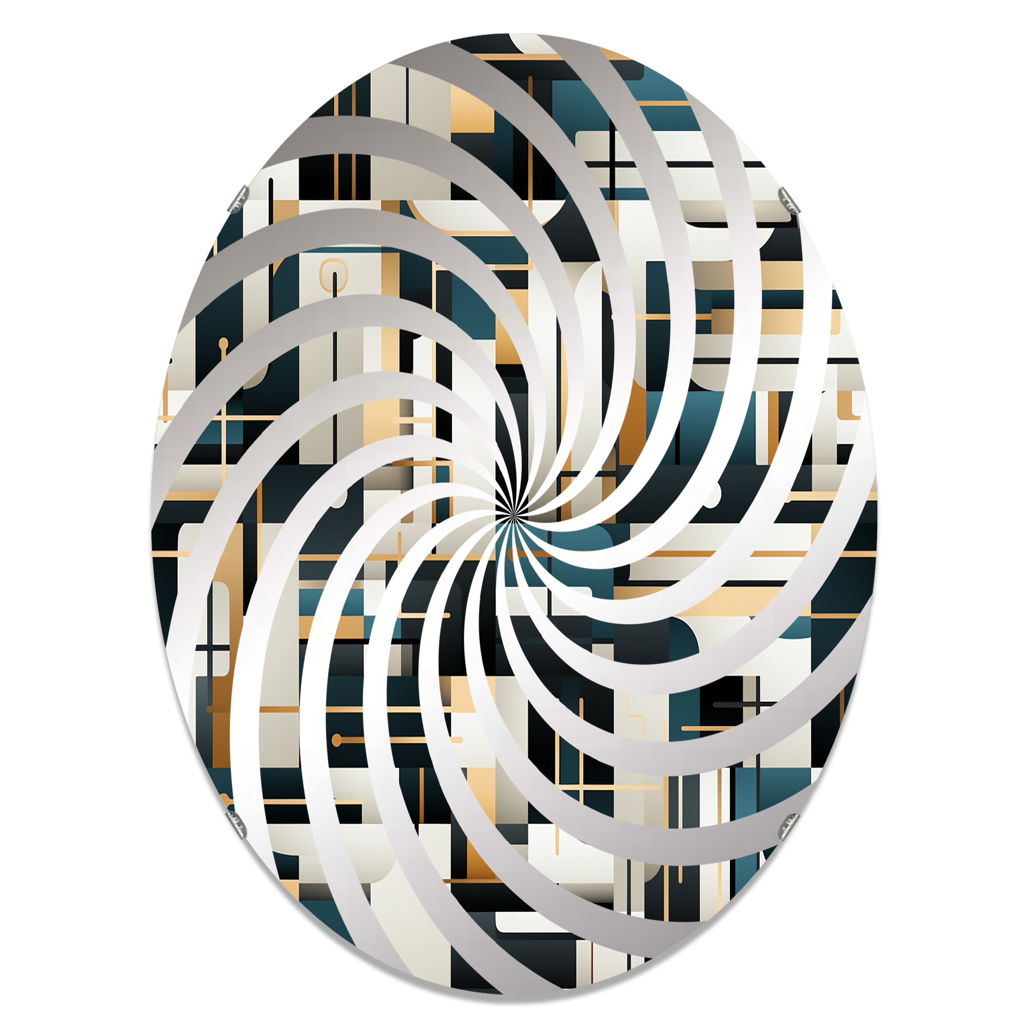Design Art Metropolitan Neutral Color Geometric II - Vortex Decorative ...