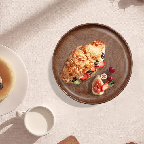 Loon Peak® Hapte Walnut Wood Dinnerware Set | Wayfair