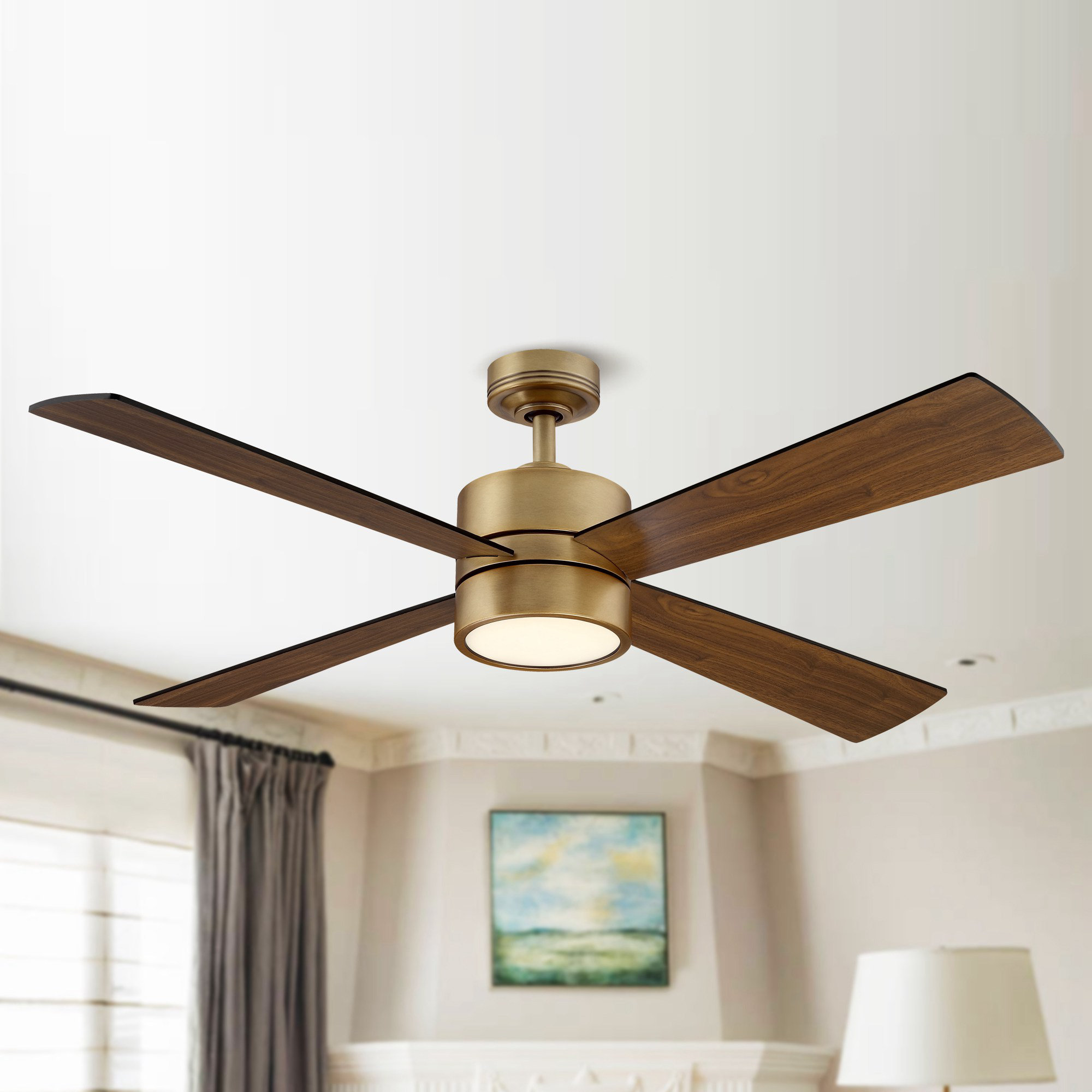 Wade Logan® 52" 4 - Blade Ceiling Fan With LED Lights And Remote ...