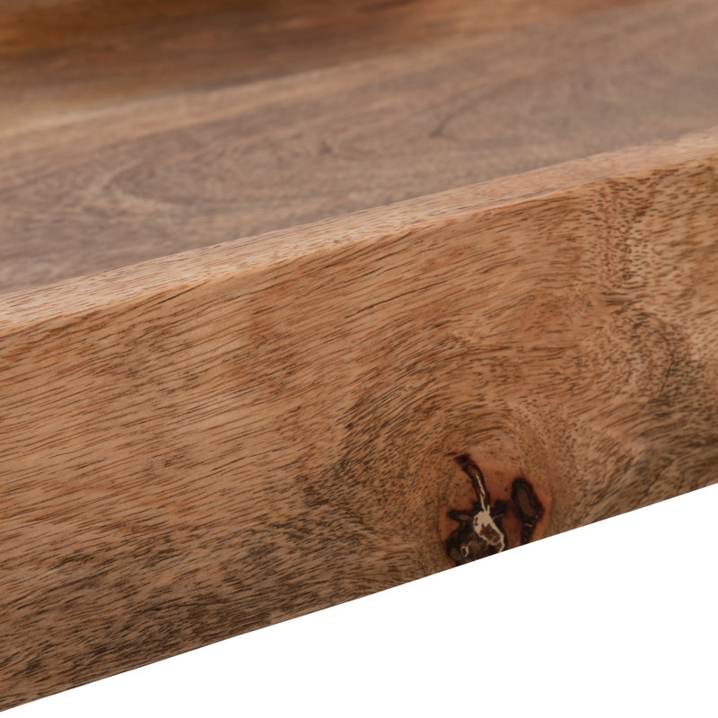 Loon Peak® Kazier Wooden Butler Tray with Stand 30" x 32" Brown TV Tray ...