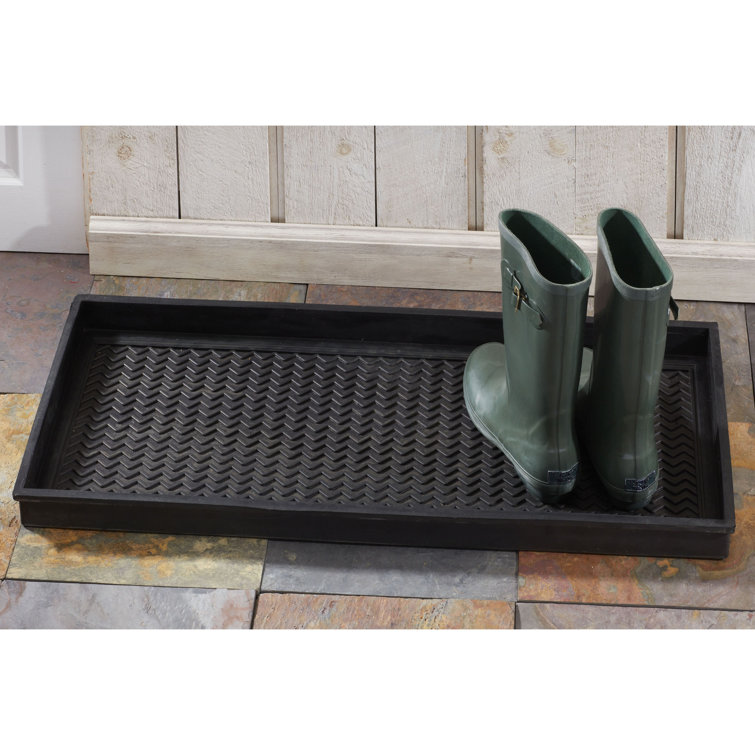 HFLT Chevron Rubber Boot Tray 34" x 14" | Wayfair