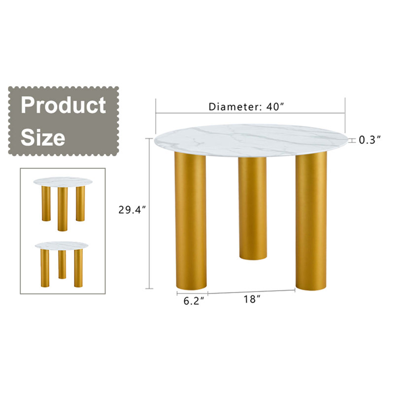 Ebern Designs Stickers Round Dining Table | Wayfair