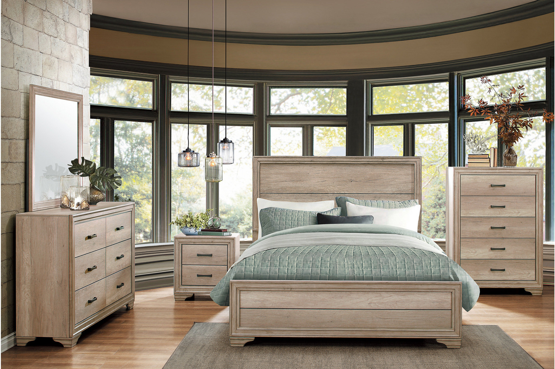 Alcott Hill® Buchanan 6-1_Sherwood Rustic Melamine Panel Bedroom Set ...