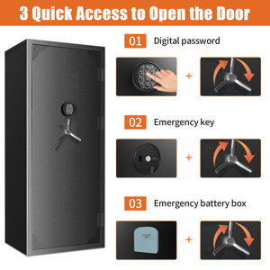 HTOCINQ 23 Rifle Gun Safe, Long Gun Safes for Rifle and Shotgun with ...