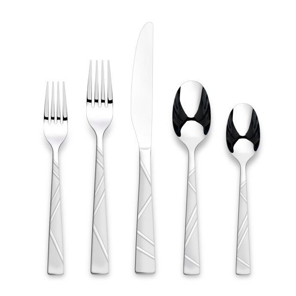 Ornative Flatware JONAH Sand Finish 20 Pieces Flatware Set & Reviews ...