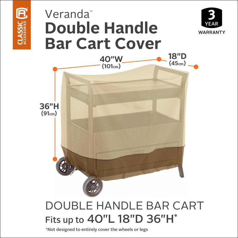The Twillery Co.® Paulding Water Resistant Bar Cart Cover with 3 Year ...
