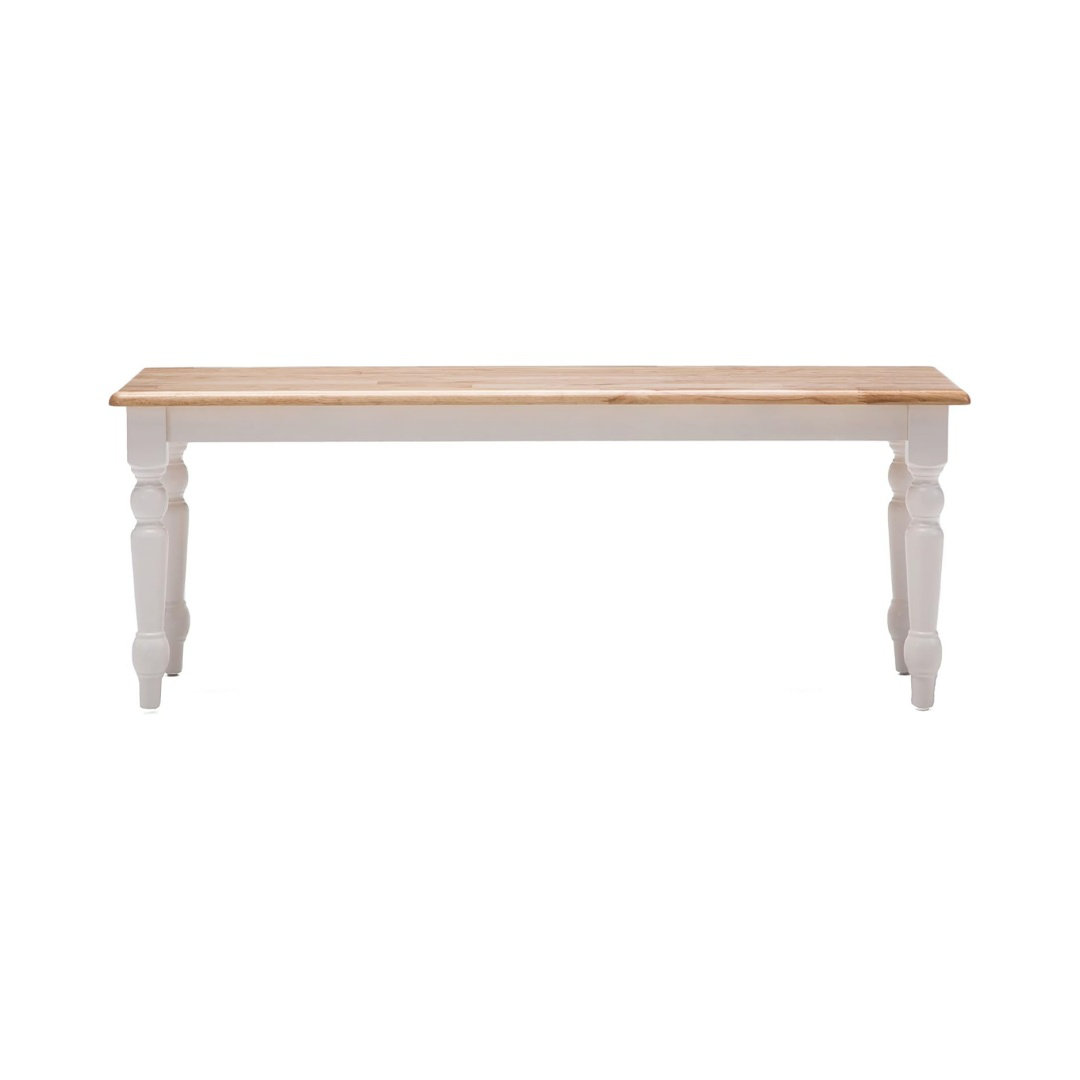 Ophelia & Co. Farmhouse Bench, White/Natural 14 X 48 X 18 | Wayfair