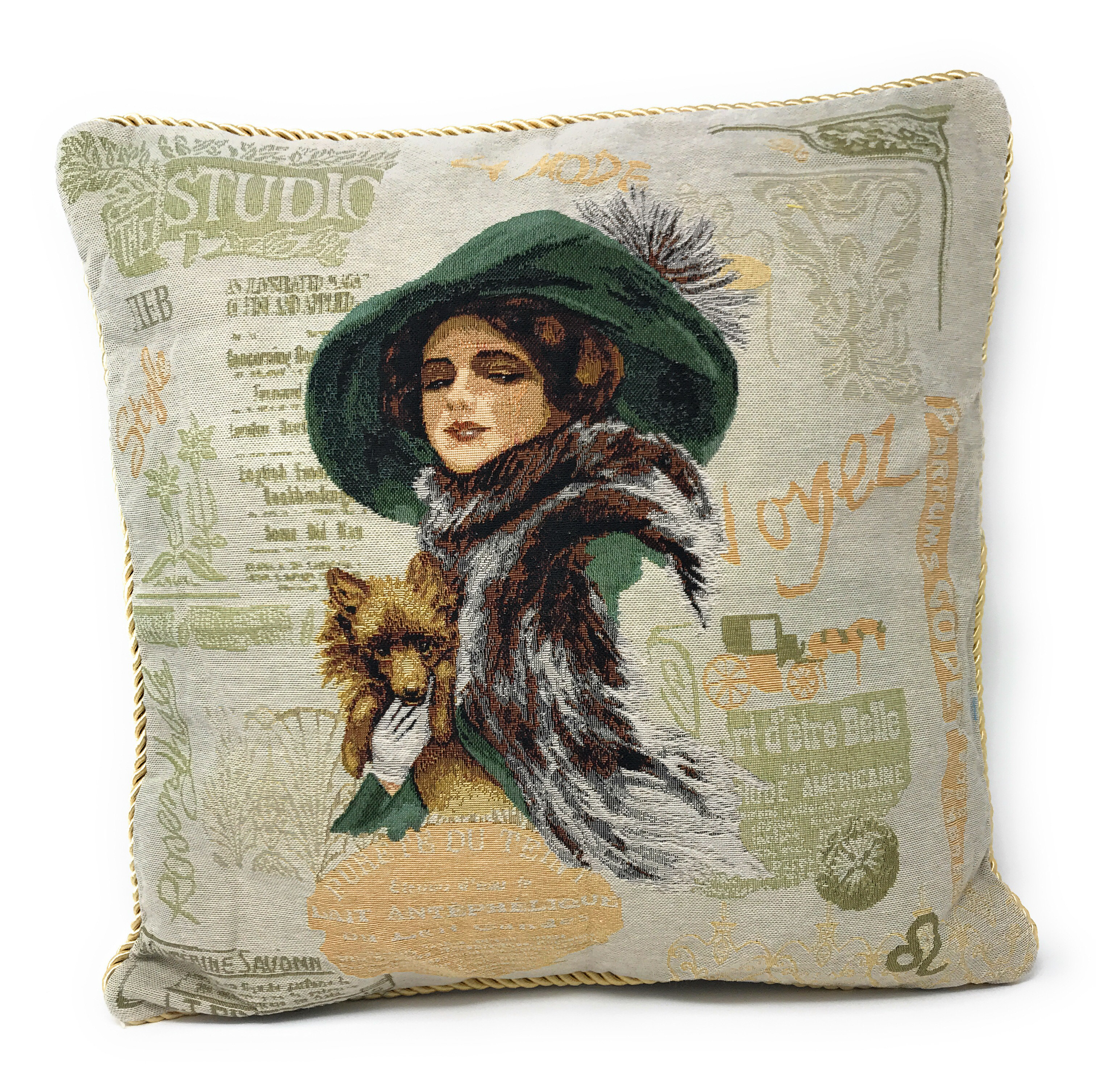 Tache Home Fashion Puppy Day Out Tapestry Thow Pillow Cover | Wayfair