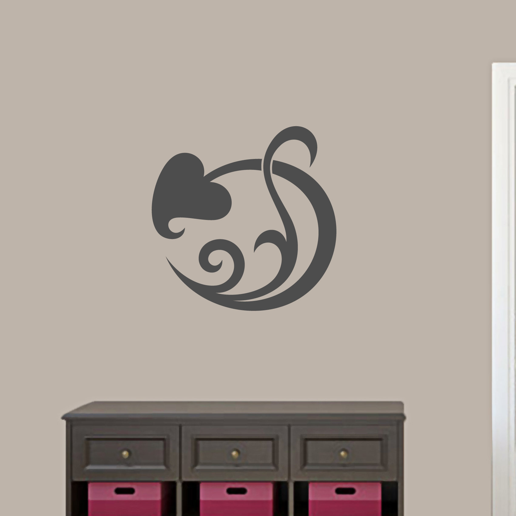 Zoomie Kids Andraid Circle Leaf Scroll Wall Decal | Wayfair