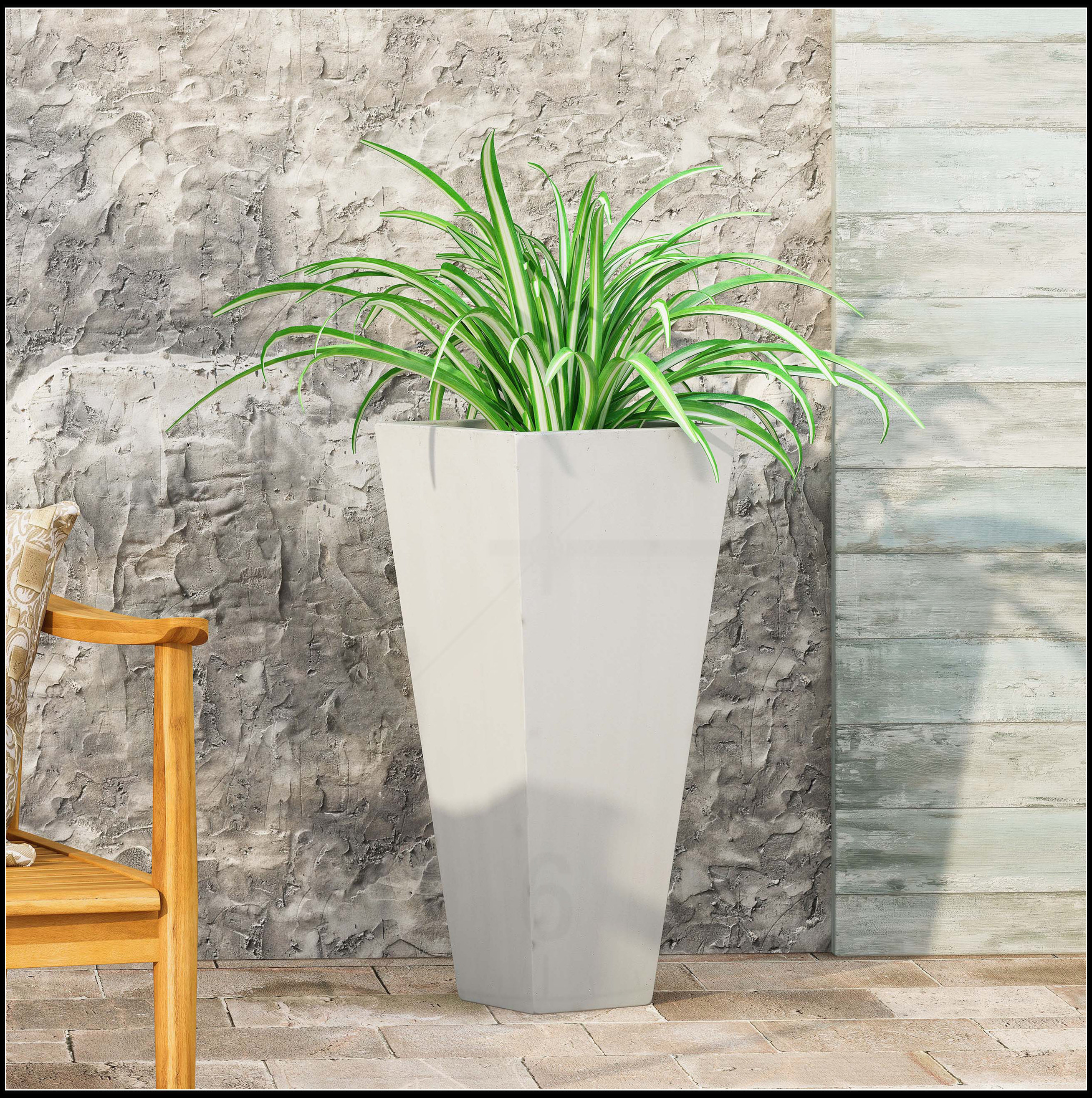 Ebern Designs Outdoor Modern MGO Cast Stone Planter - Wayfair Canada