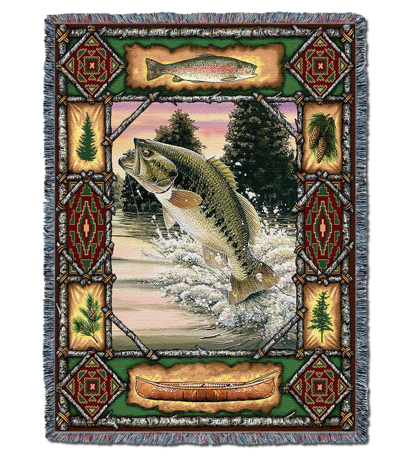 Pure Country Weavers Fish Lodge Bass Blanket | Wayfair
