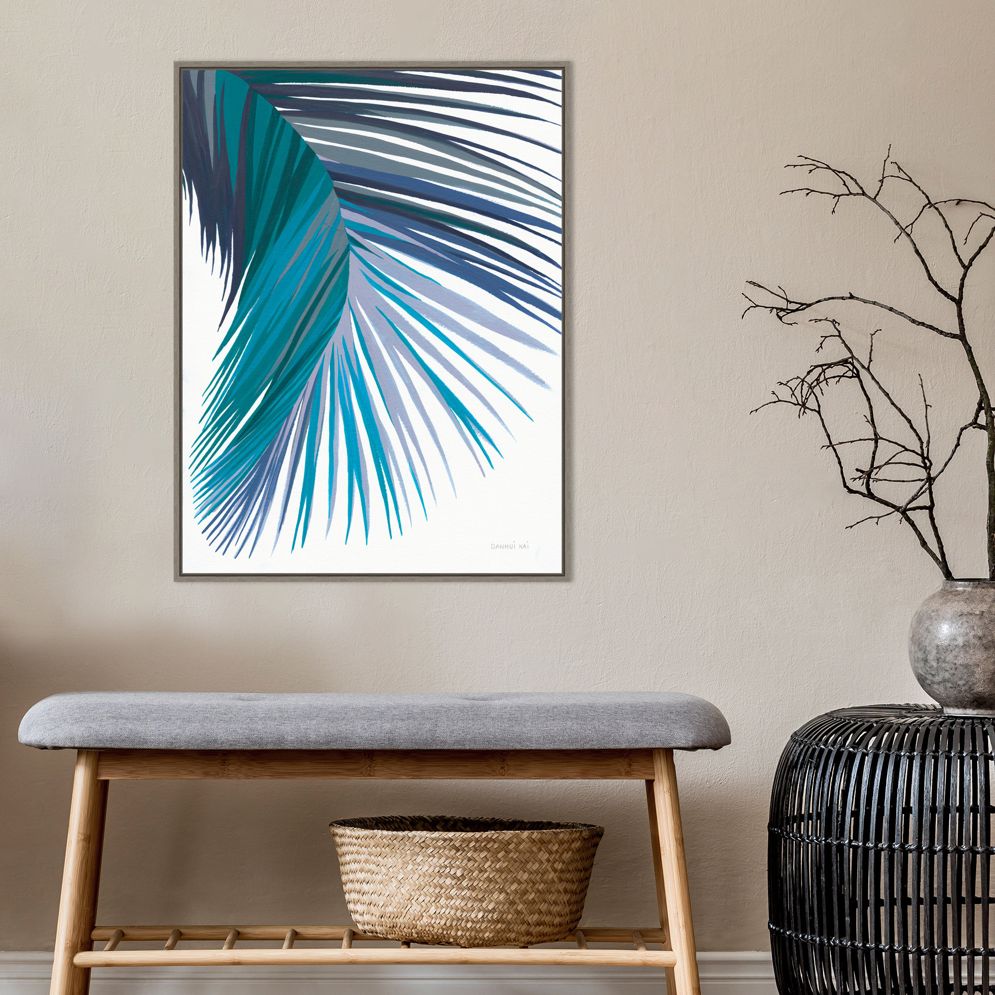 Bay Isle Home™ Retro Palm Leaf II Cool by Danhui Nai - Floater Frame ...