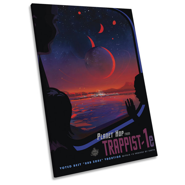 Happy Larry Trappist 1E NASA Space Tourism Picture CANVAS WALL ART ...