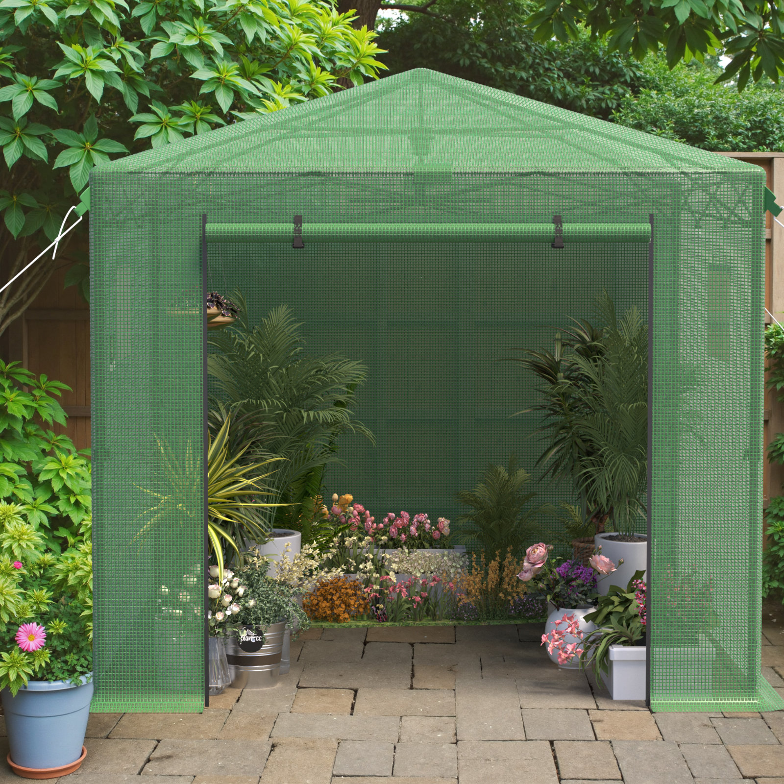 Licheers Pop Up Greenhouse, Portable Walk-in Greenhouses with Roll-Up ...