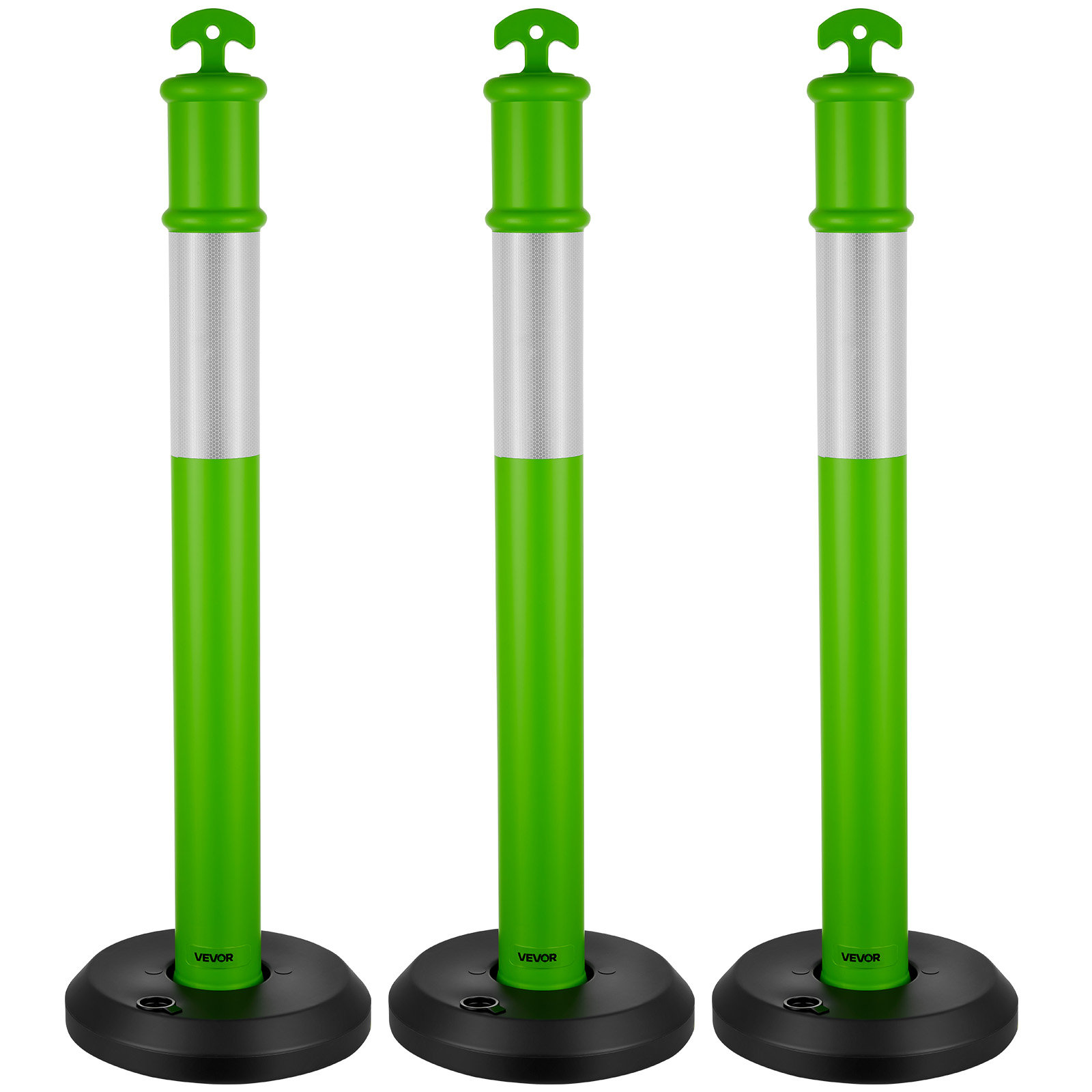 VEVOR Traffic Delineator Posts 48 in Safety Cones Fillable Base Green ...
