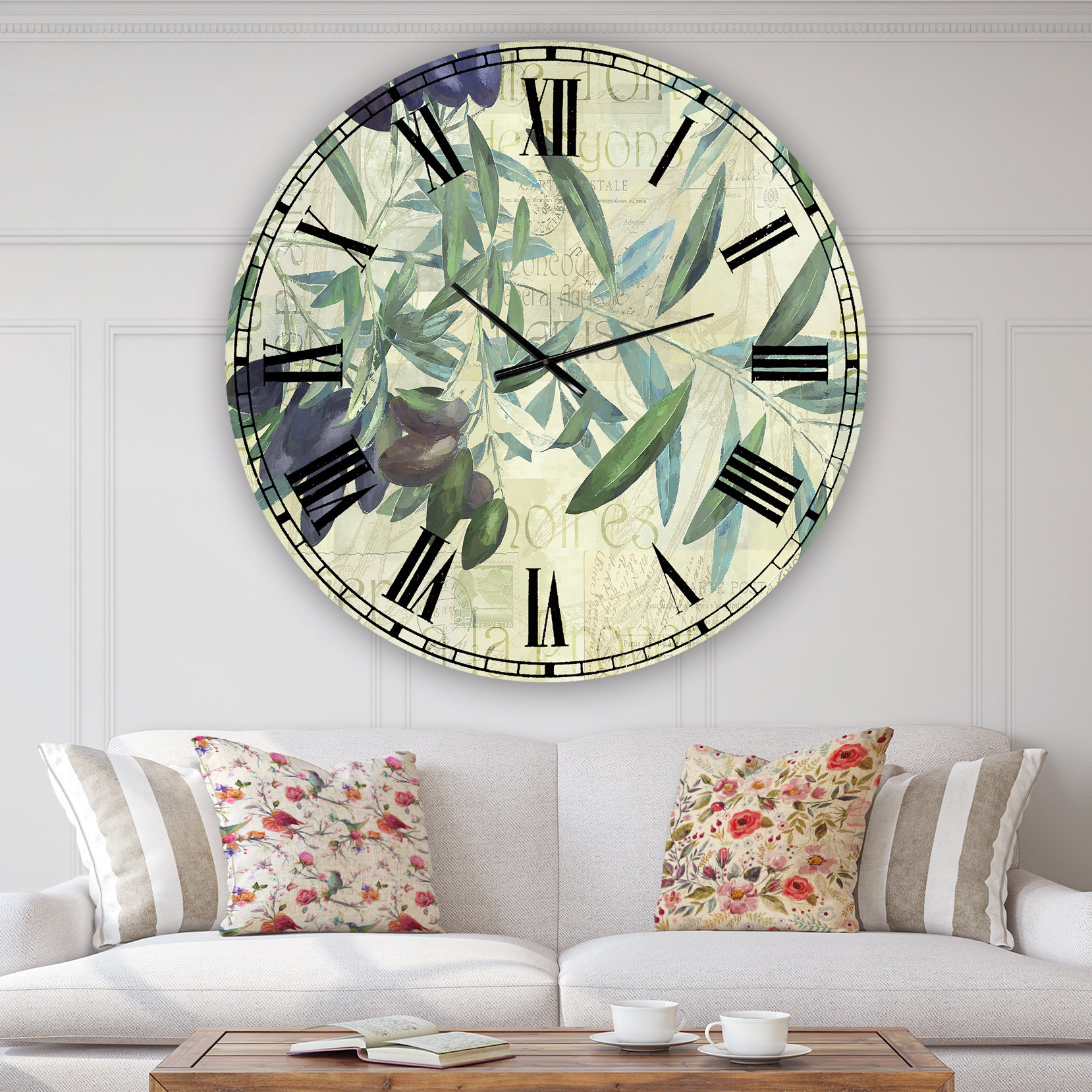 East Urban Home Olives de Nyons - Large Cottage Wall Clock | Wayfair