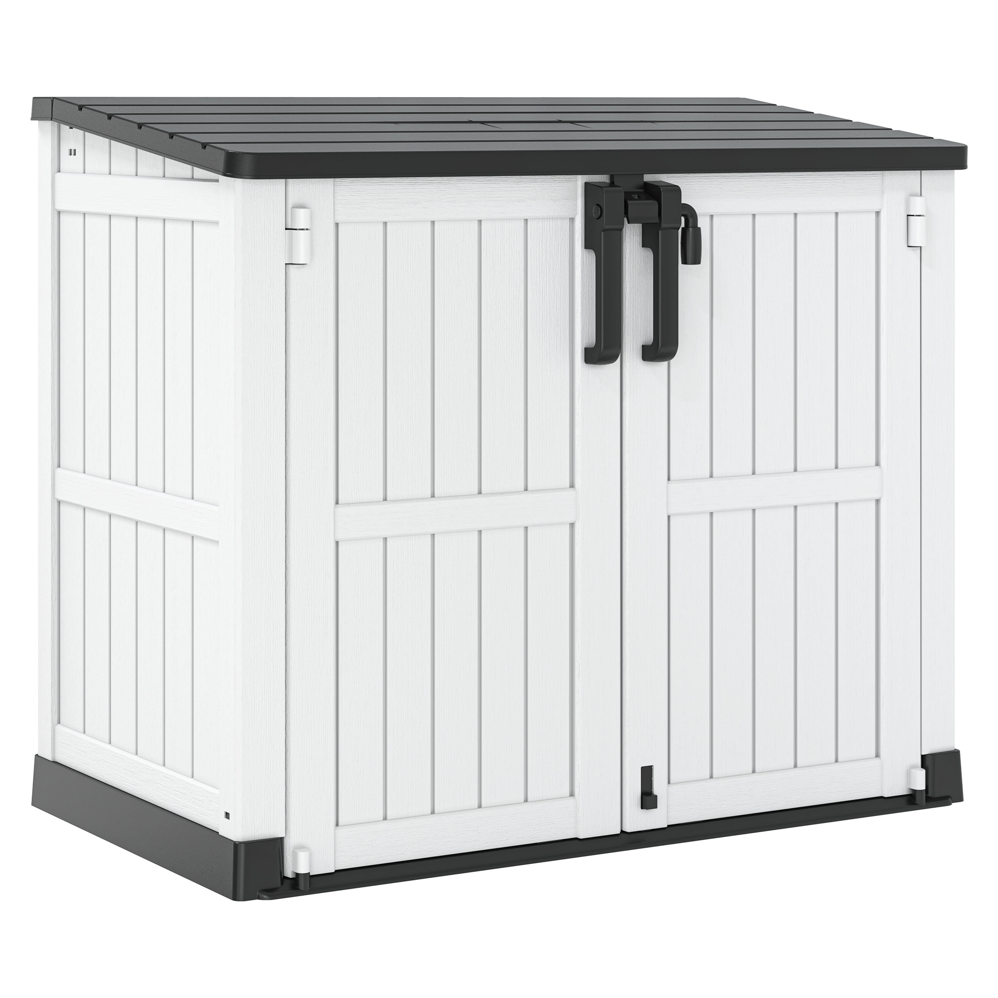 LHBcraft 51.1''W Outdoor Resin Horizontal Storage Shed-280 Gallon ...