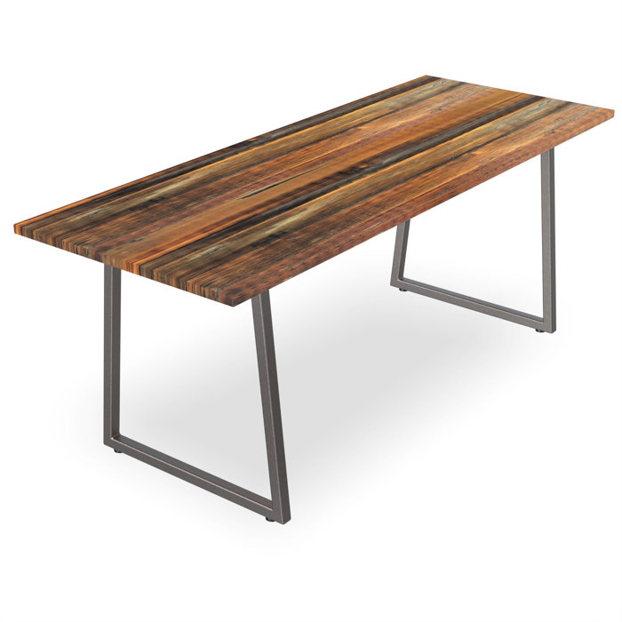 Foundry Select Doron Solid Wood Top Metal Base Dining Table & Reviews ...