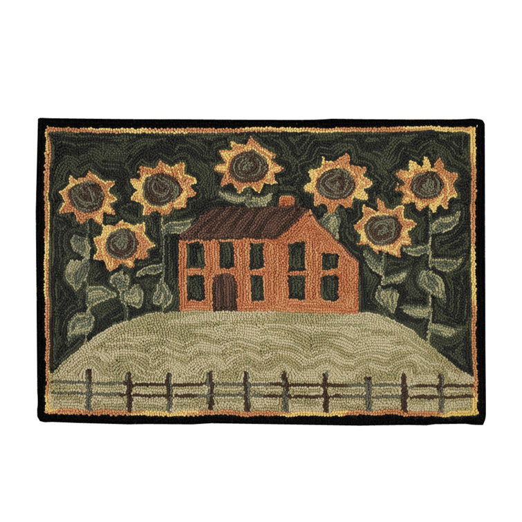 Rosalind Wheeler Farhat Handmade Hand Hooked Cotton Beige Rug | Wayfair