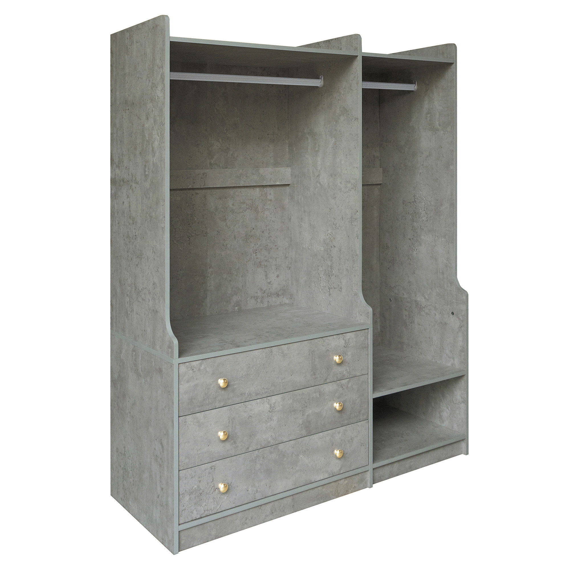 Ebern Designs Open Wooden Wardrobe Storage For Bedroom | Wayfair