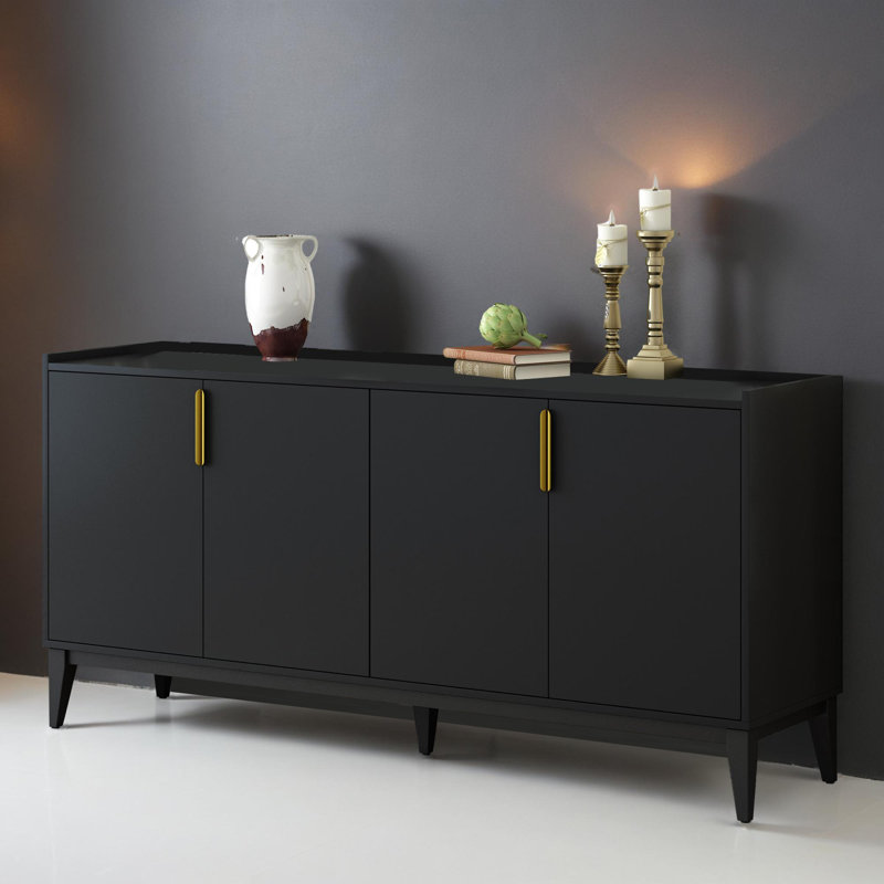 Corrigan Studio® 63" Kitchen Storage Sideboard Buffet Cabinet Console ...