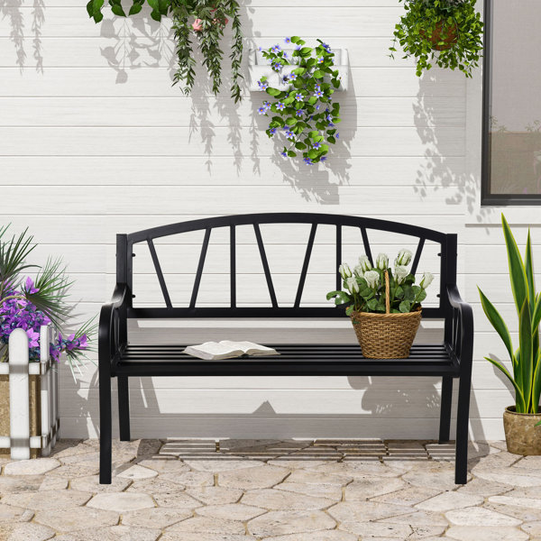 Red Barrel Studio® Jaciyah Metal Outdoor Bench & Reviews | Wayfair