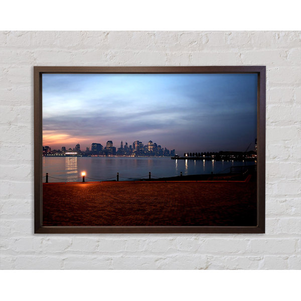 Bright Star City Across The Water - Single Picture Frame Print on ...