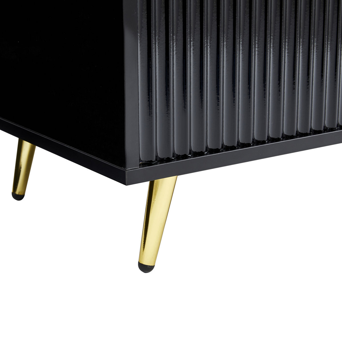 Mercer41 16 Colors Led Rectangle High Gloss Coffee Table With Metal ...